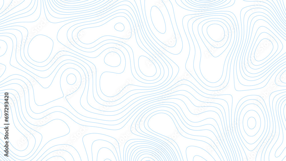 Abstract blue background with map contour. Moden blue lines of the ...