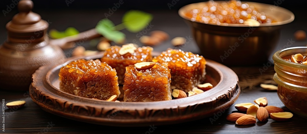Famous South Indian dessert, whole wheat halwa for festivals. Stock ...