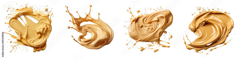 Creamy peanut butter splash Hyperrealistic Highly Detailed Isolated On ...