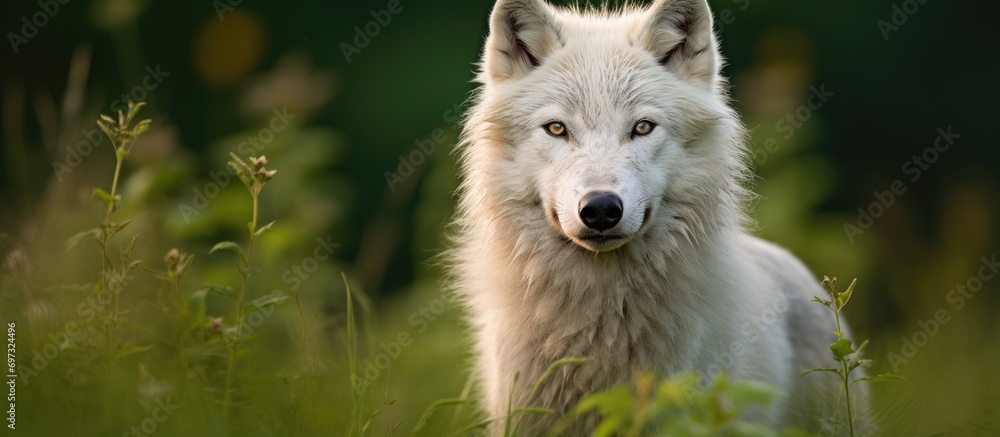 Arctic wolf gazing at the camera, Canis lupus arctos. Stock Photo ...