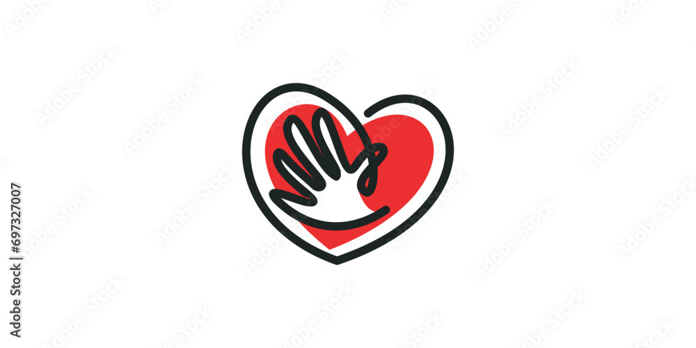 Heart Touching Logo Vector Symbol Design Template. Heart Design ...