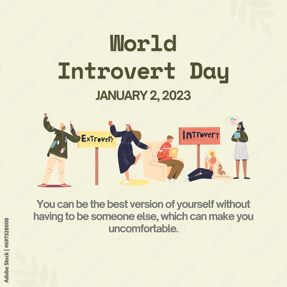 World introvert day background celebrated on january 2nd. world ...