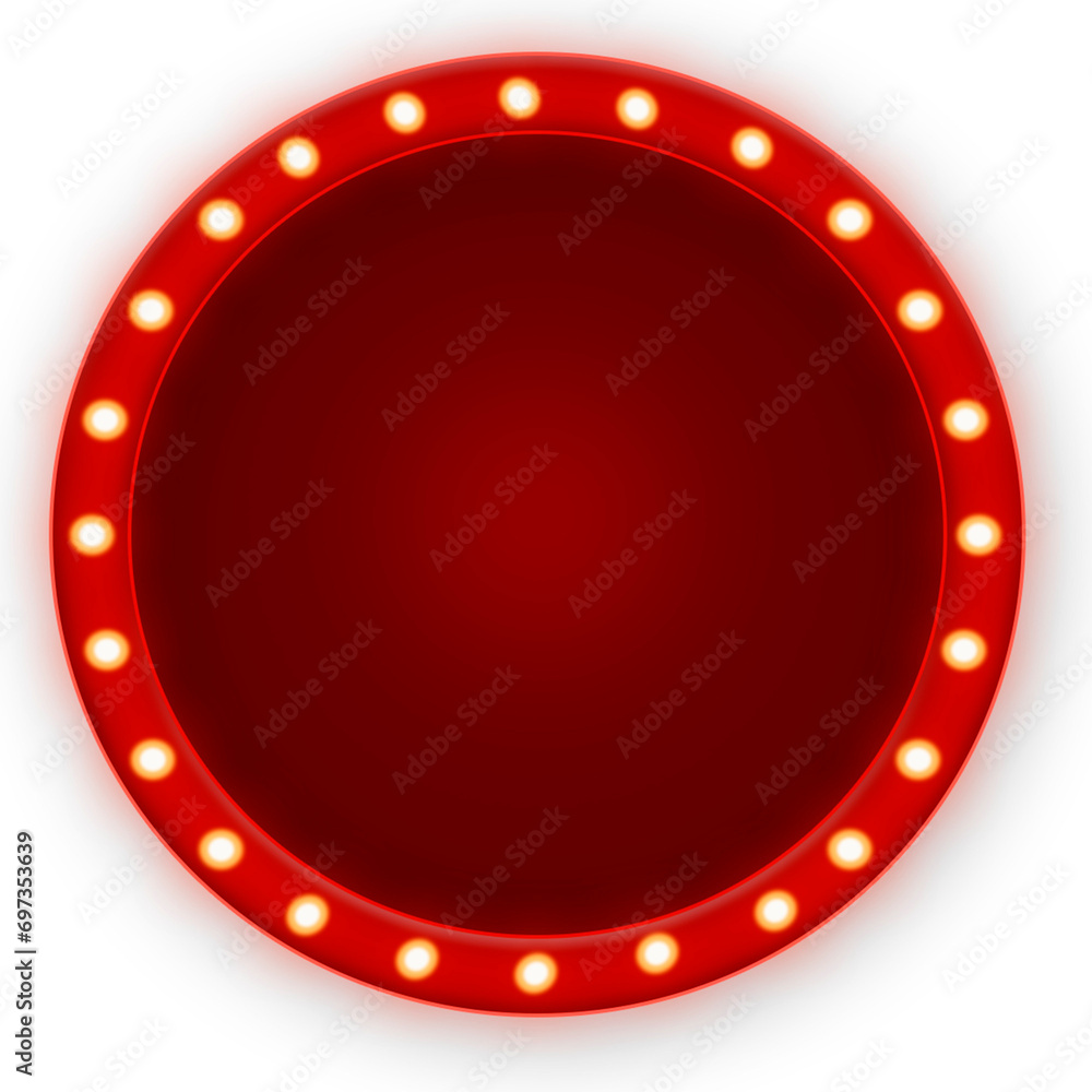 Red circle frame with lights transparent background png Stock ...