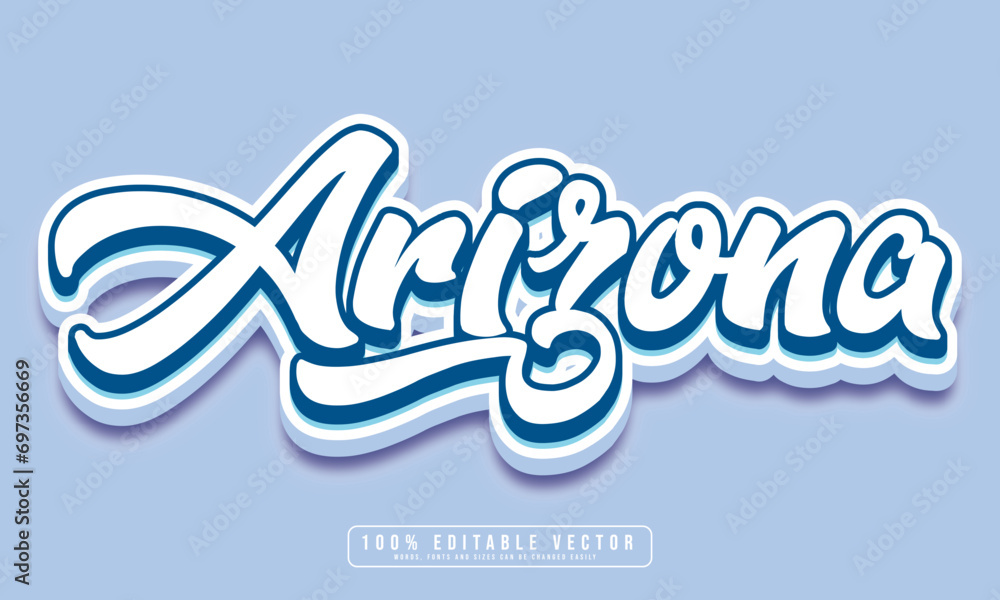Arizona text effect vector. Editable 3d college t-shirt design ...