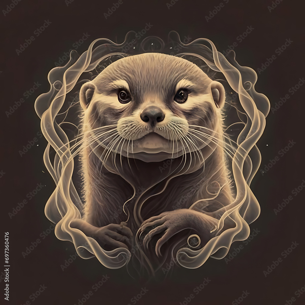 an ethereal and mesmerizing image of an Asian Small-clawed Otter ...