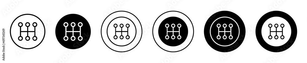 car gearbox Icon. automobile transport vehicle drive gear shift lever ...
