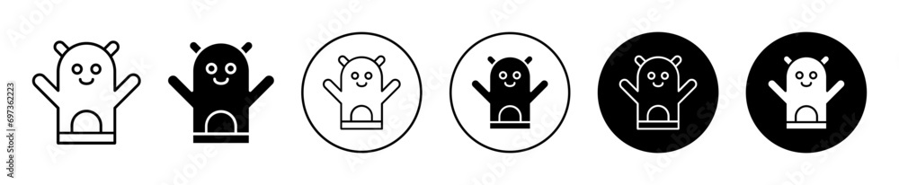 Hand puppet Icon. handmade puppetry entertainment theatre show for fun ...