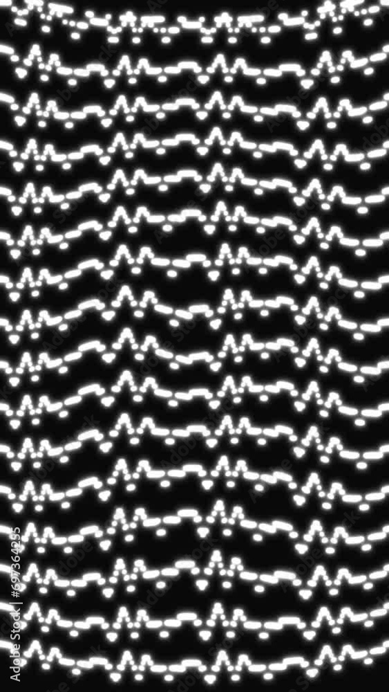 Magical bright and dancing animated white lights on black background ...