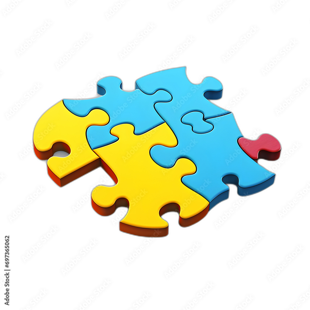 jigsaw puzzle isolated on transparent or white background, png Stock ...