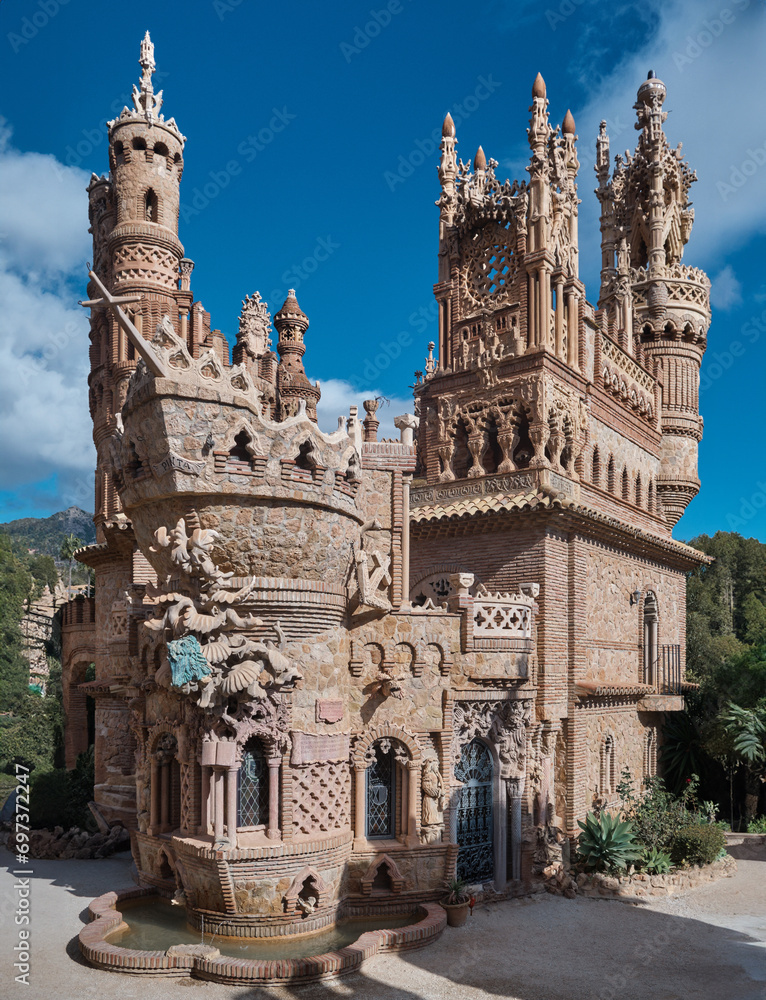 Castillo de Colomares Benalmadena, Malaga, Spain framed by a stone arch ...