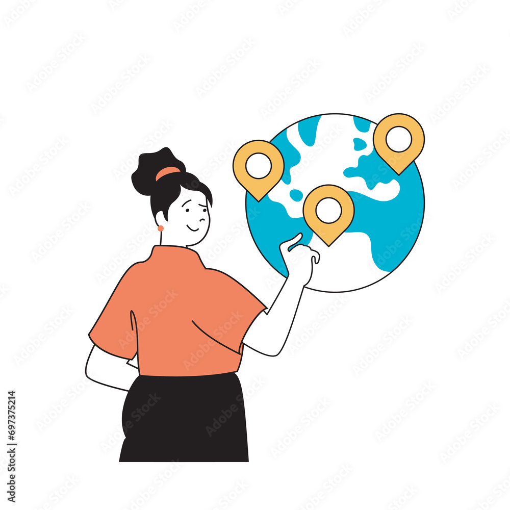 Marketing and development concept with cartoon people in flat design ...