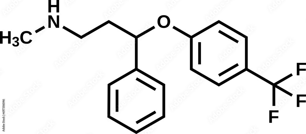 Fluoxetine structural formula, vector illustration Stock Vector | Adobe ...