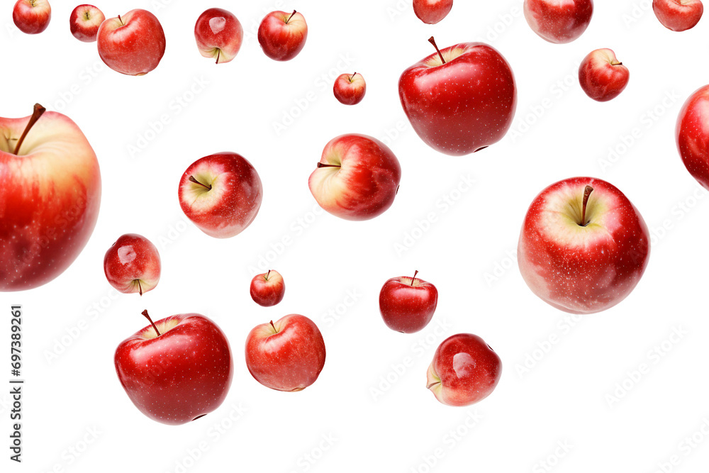 flying apples isolated on transparent background Stock Photo | Adobe Stock