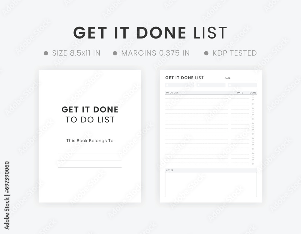 Get it Done List Planner Template Daily Productive To Do Checklist ...