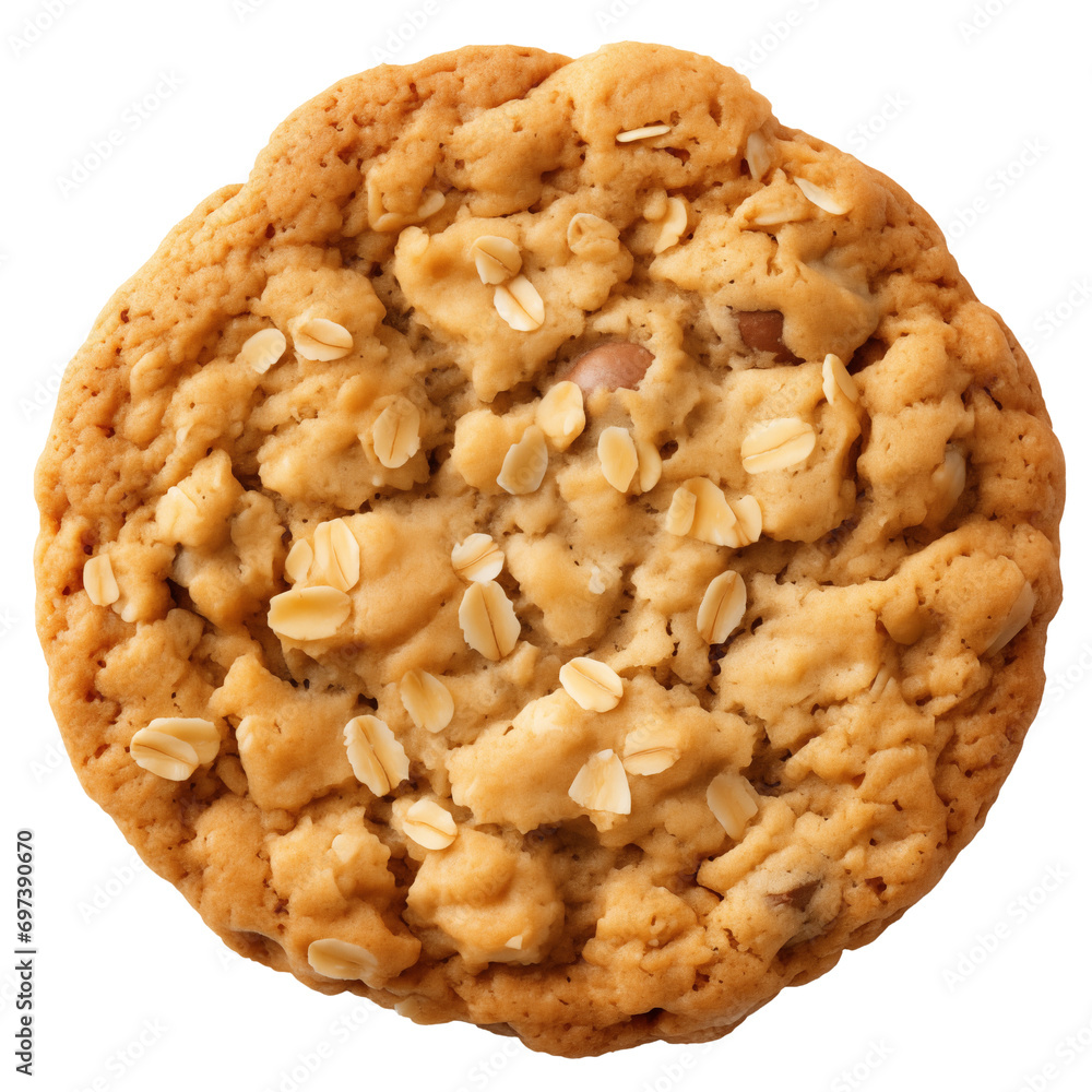 Oatmeal cookies are cut out on a transparent background. Oatmeal ...