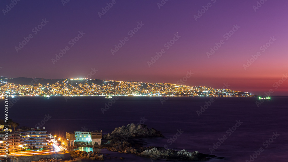 crepúsculo praia de cochoa Praia Reñaca, Viña del Mar, Valparaíso ...
