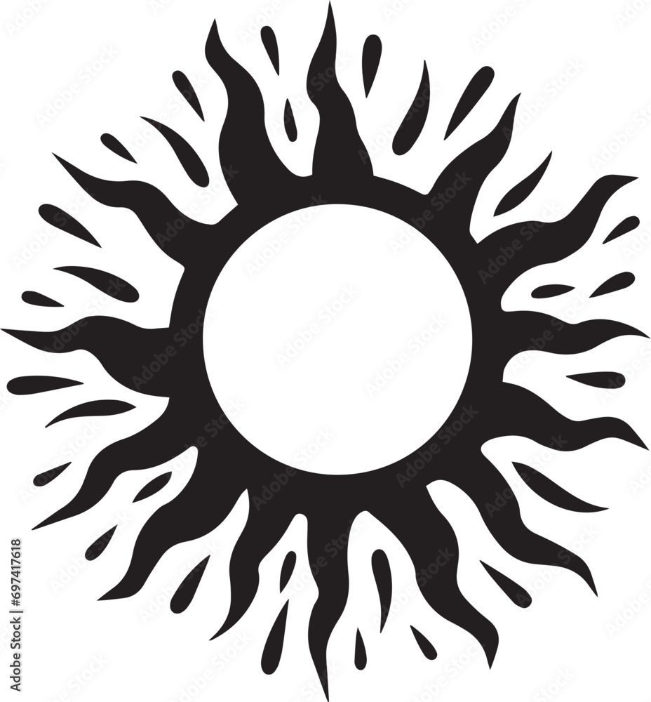 Sun silhouette vector illustration. Sun silhouette, Icon and Sign ...