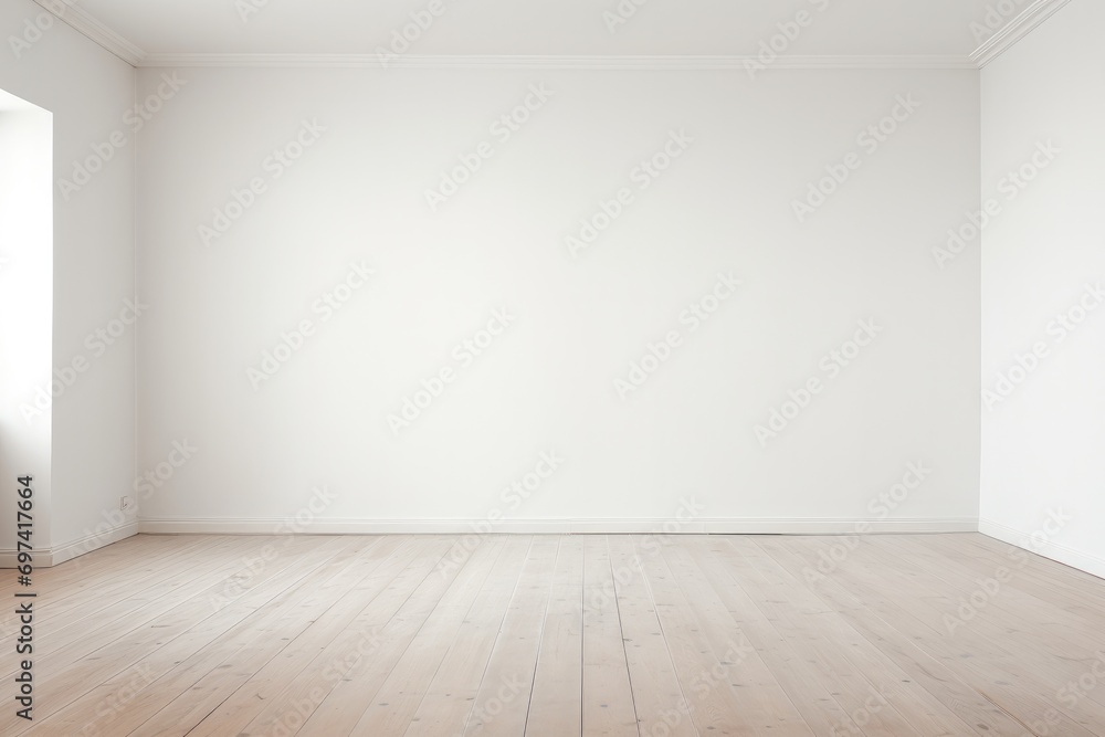 Empty unfurnished room, wall surface. Clean part with white walls. You ...