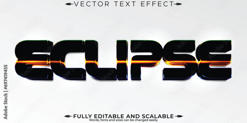 Eclipse text effect, editable sun and cosmic customizable font style ...