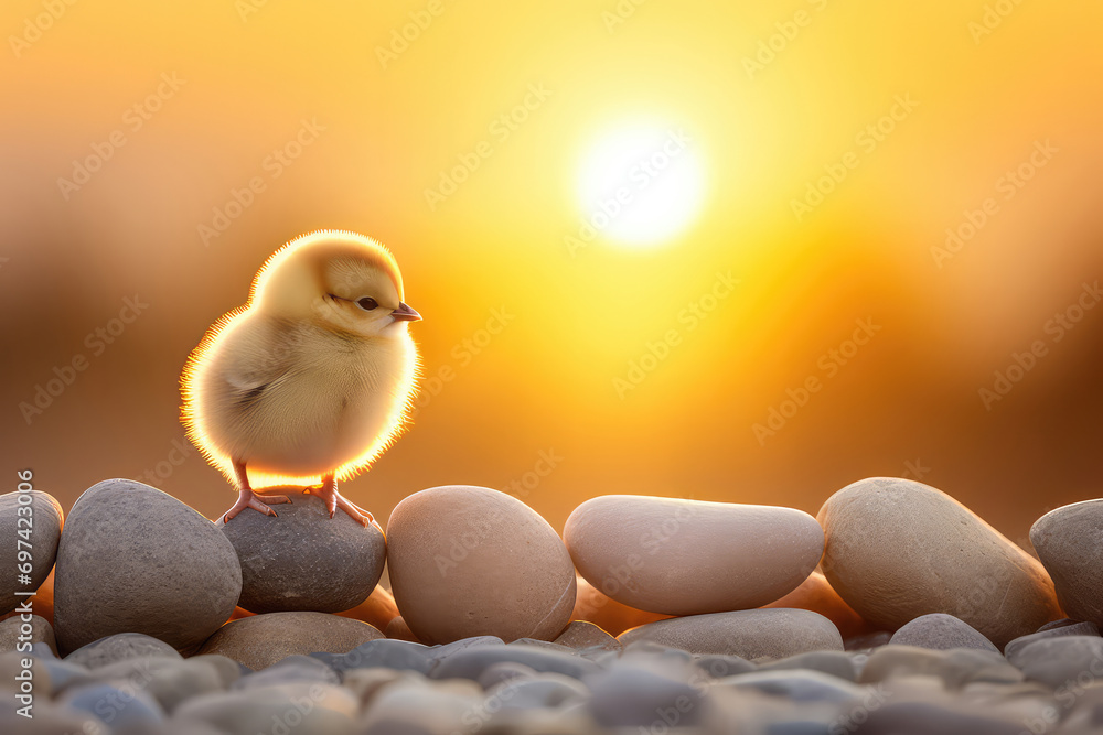 A baby chick hatching from its egg, symbolizing new beginnings and the ...