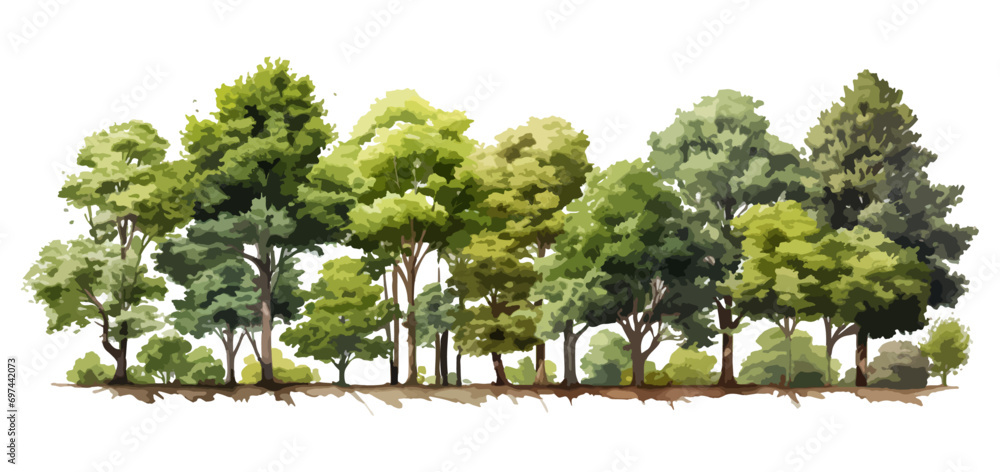 Tree line, watercolor effect in trees, vector, Generative AI Stock Vector | Adobe Stock