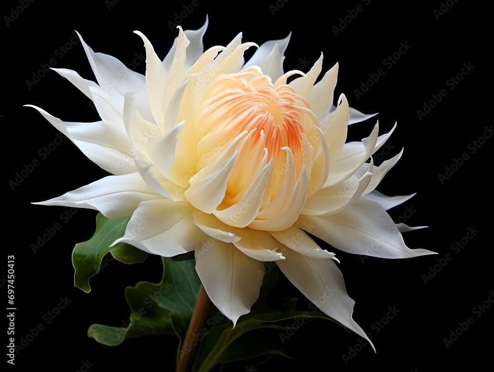 Brahma flower in studio background, single brahma flower, Beautiful ...