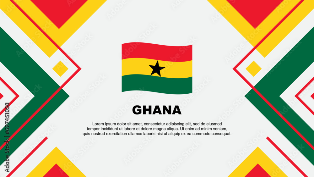 Ghana Flag Abstract Background Design Template. Ghana Independence Day ...