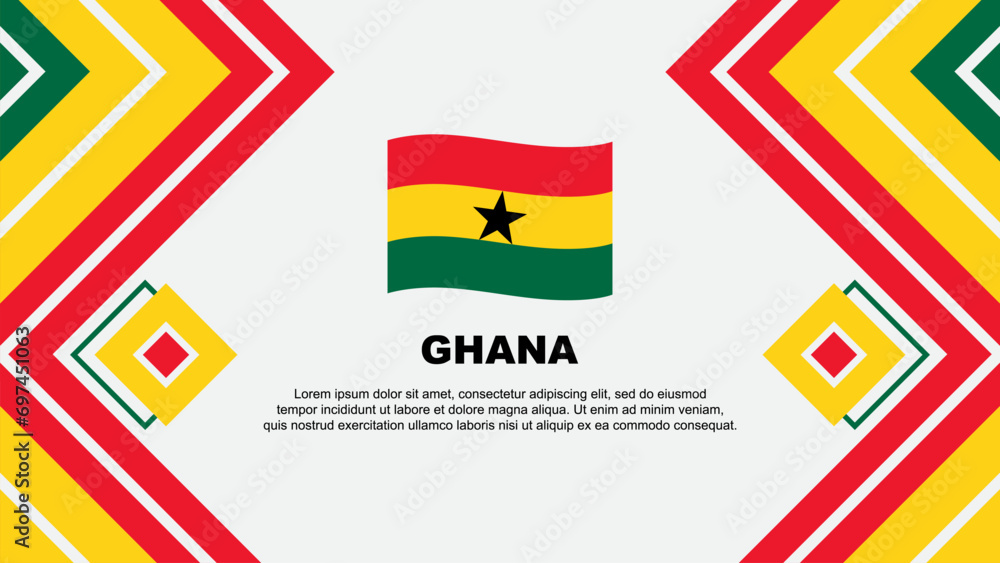 Ghana Flag Abstract Background Design Template. Ghana Independence Day ...
