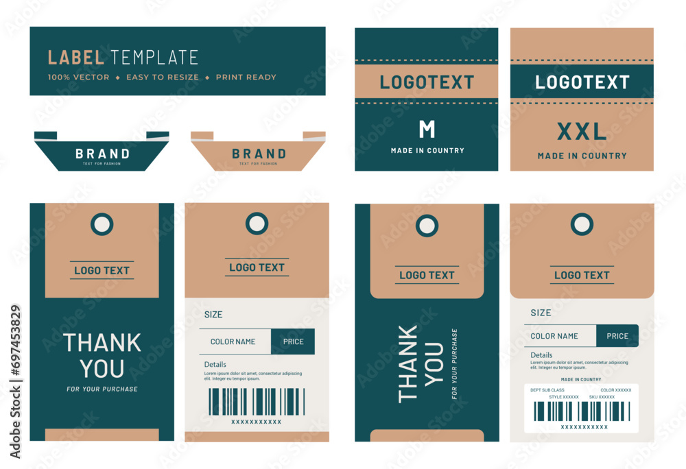 Hangtag label design hang tag and price tag apparel care label, barcode ...