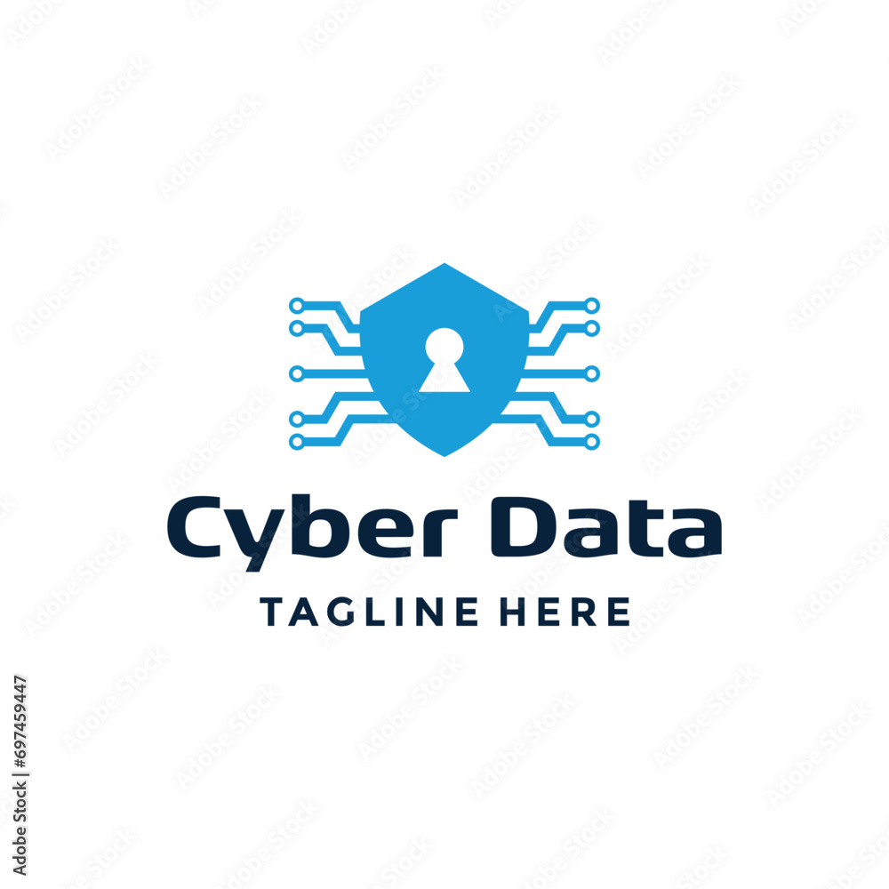 Cyber Security Digital Shield with Keyhole Diagram For Data Protection ...