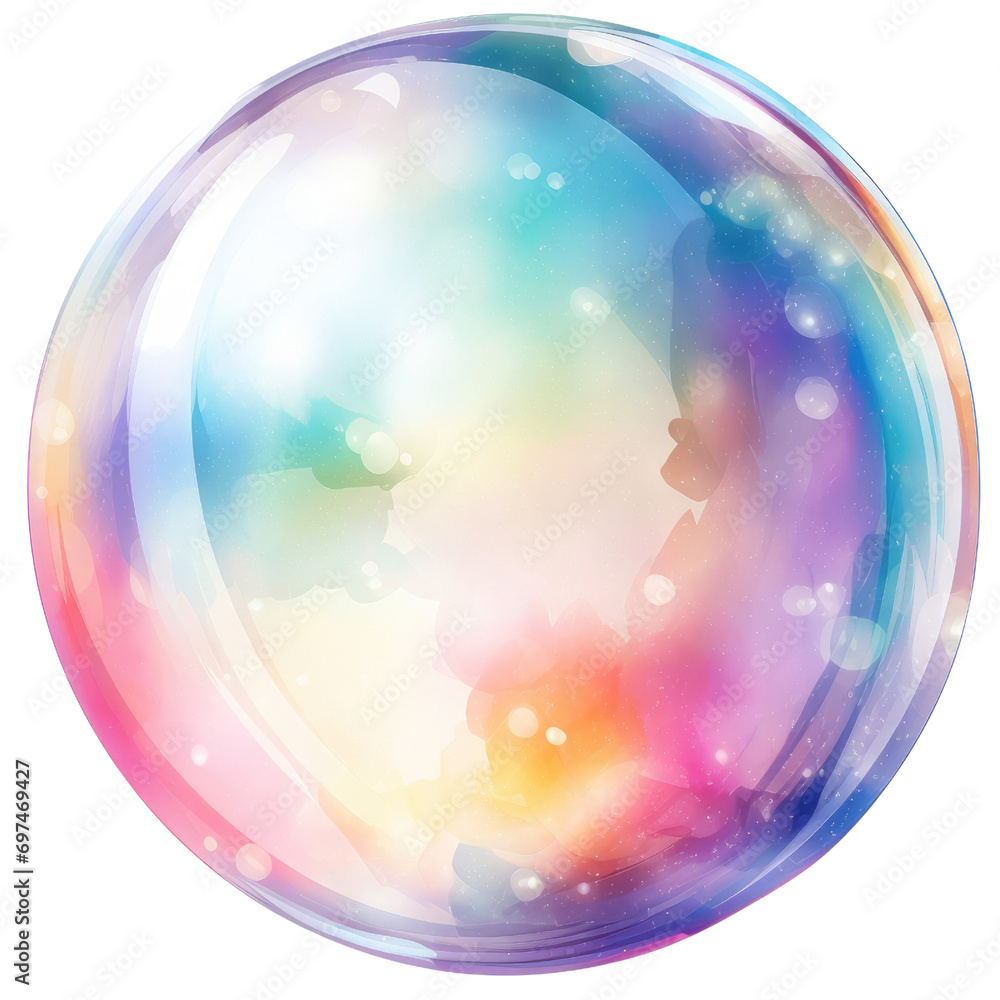 Watercolor Iridescent Soap Bubbles Translucent, Shiny, and Playful ...