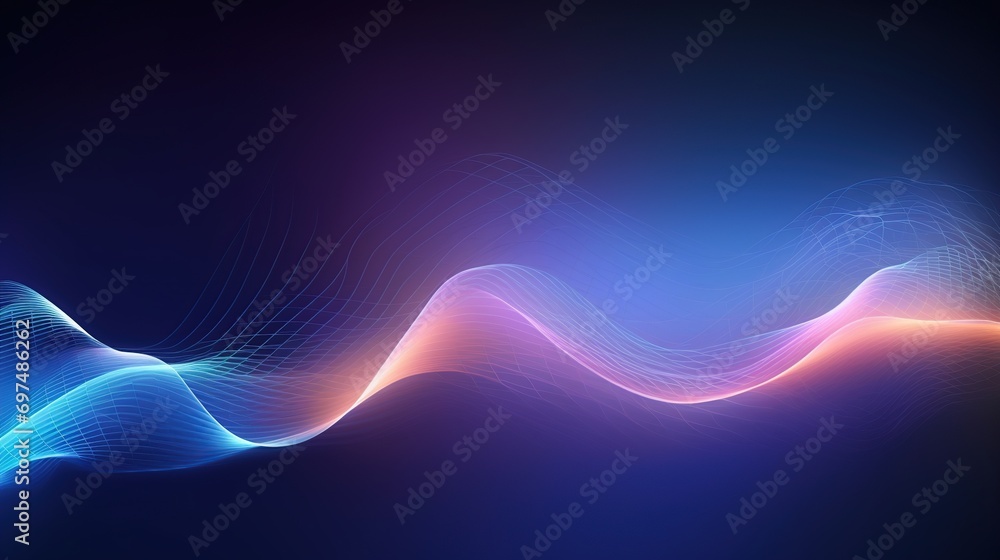 Advanced wave drawing. Abstract Neon Light, abstract color background ...