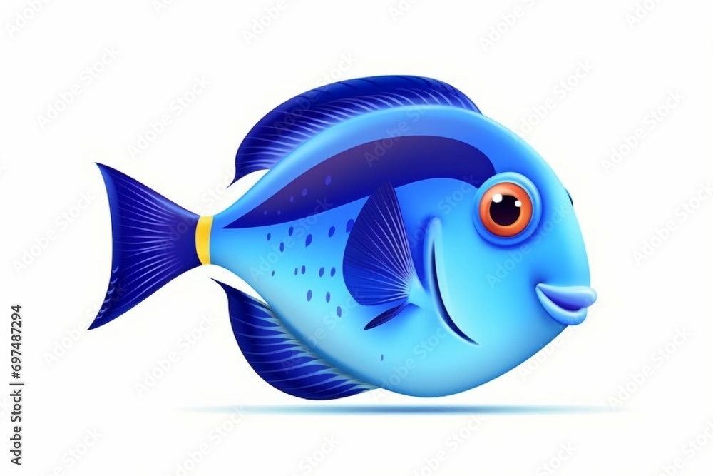 fish surgeon blue dory of cartoon finding nemo tropical fish isolated ...