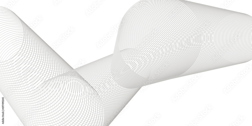 Abstract wavy lines flowing curve gray gradient color on transparent ...