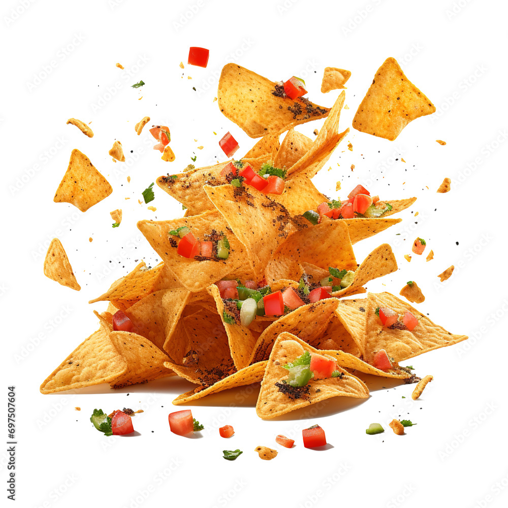 Flying Nachos isolated on transparent background Remove png, Clipping ...