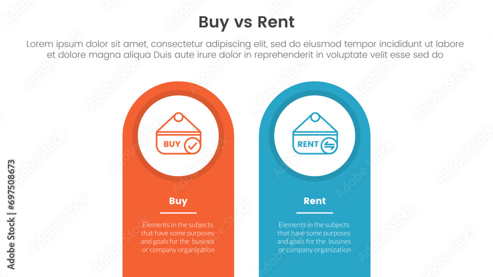 buy or rent comparison or versus concept for infographic template ...