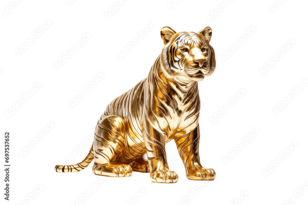 golden tiger or tiger made of gold as an animal of lucky sign isolated ...