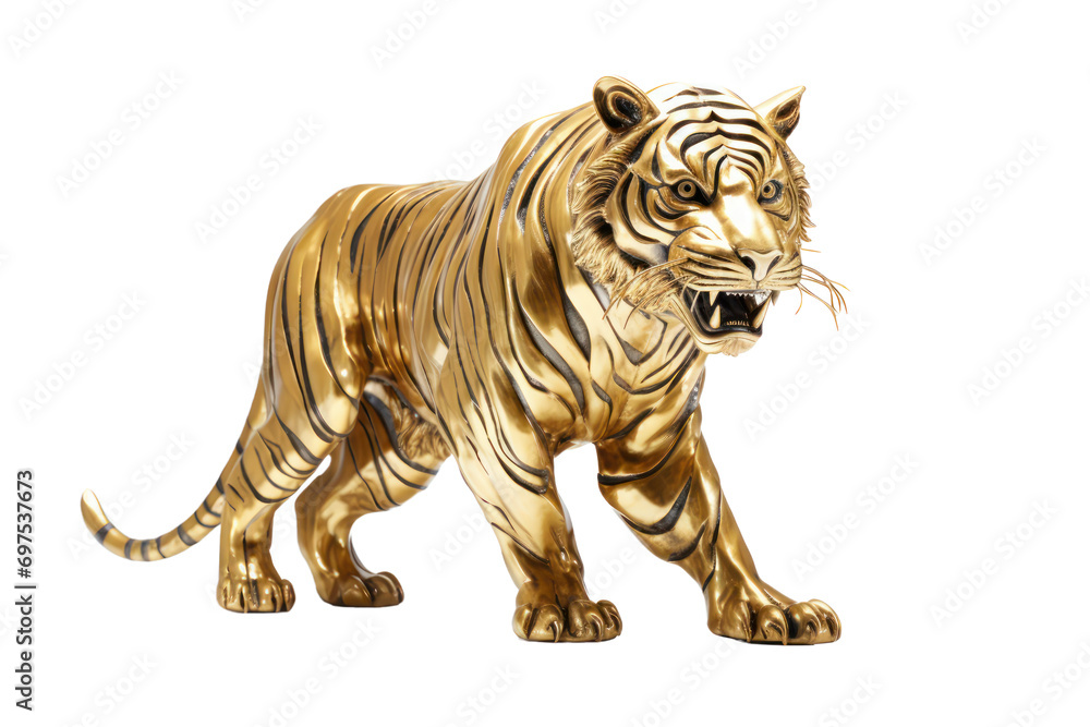 golden tiger or tiger made of gold as an animal of lucky sign isolated ...