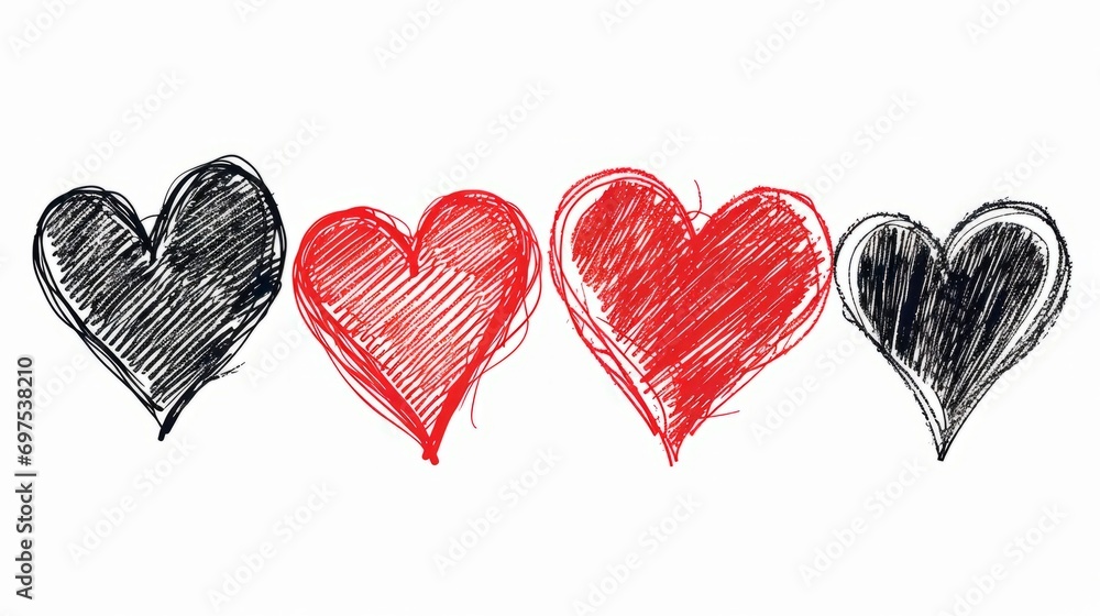 Drawings of hearts similar to the ace of hearts of playing cards, decks ...