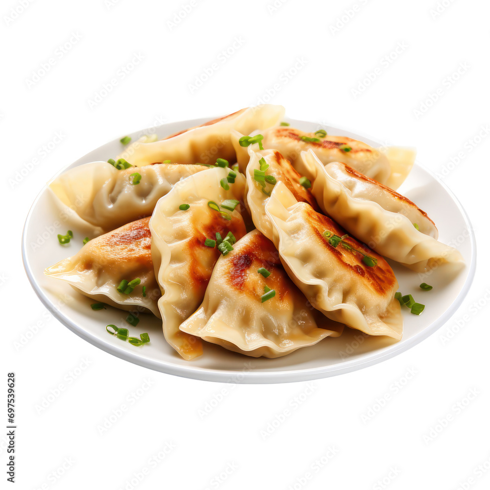 gyoza top view isolated on white or transparent background Stock Photo ...