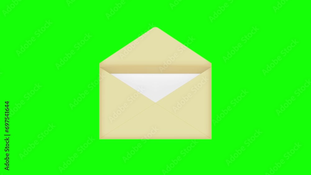 4K animation of opening an envelope and opening the paper inside ...