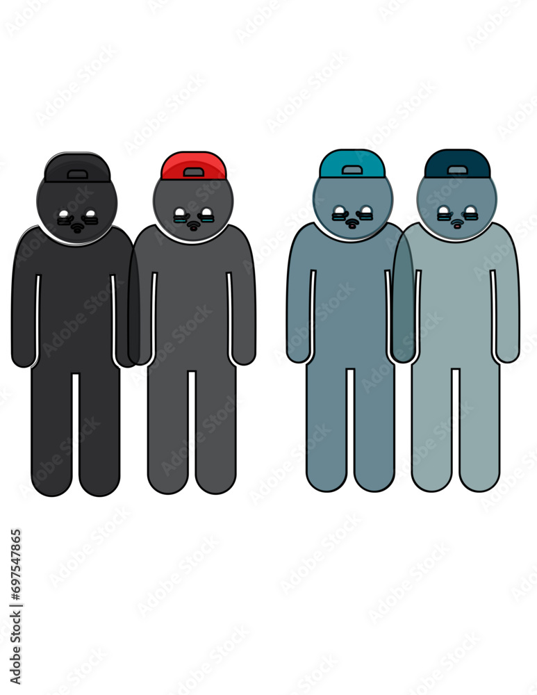 set of people standing next to each other and holding themselves ...