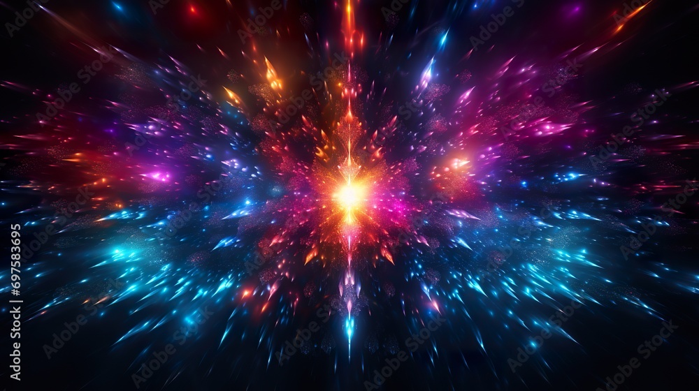 The laser focus and the explosive starburst of particles that twinkle ...