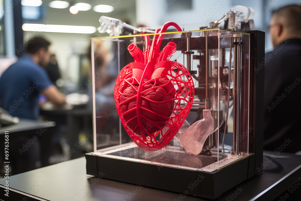 Artificial human heart model. Advanced technology behind life-saving ...