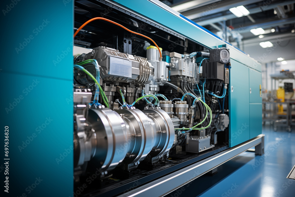 Futuristic hydrogen fuel cell engine. Source of clean energy Stock ...