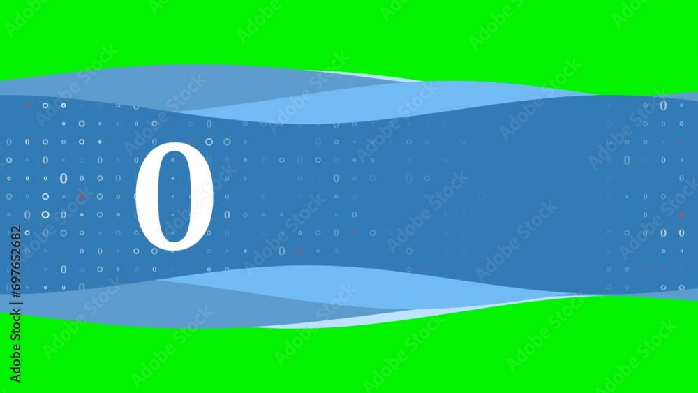 Vidéo Stock Animation of blue banner waves movement with white number ...