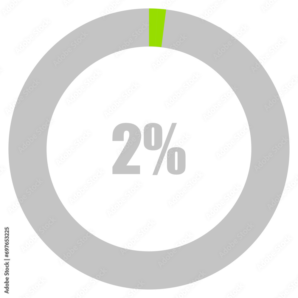 2% Loading. 2% circle diagrams Infographics vector, 2 Percentage ready ...