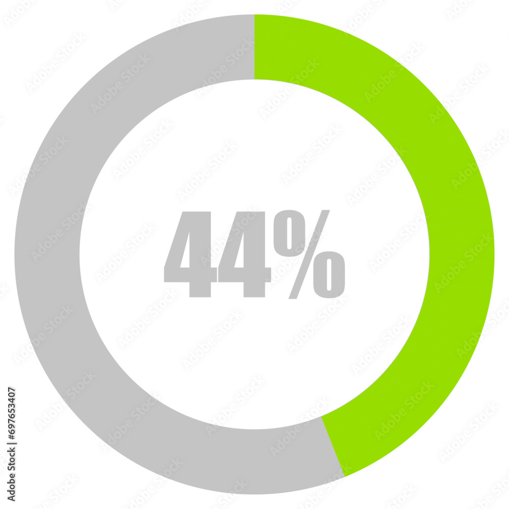 44% Loading. 44% circle diagrams Infographics vector, 44 Percentage ...