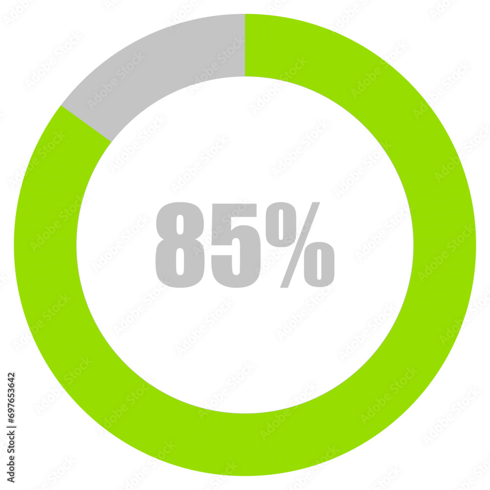 85% Loading. 85% circle diagrams Infographics vector, 85 Percentage ...