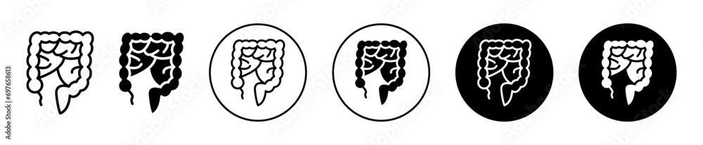 Gut icon. human stomach abdomen large and small intestine health care ...